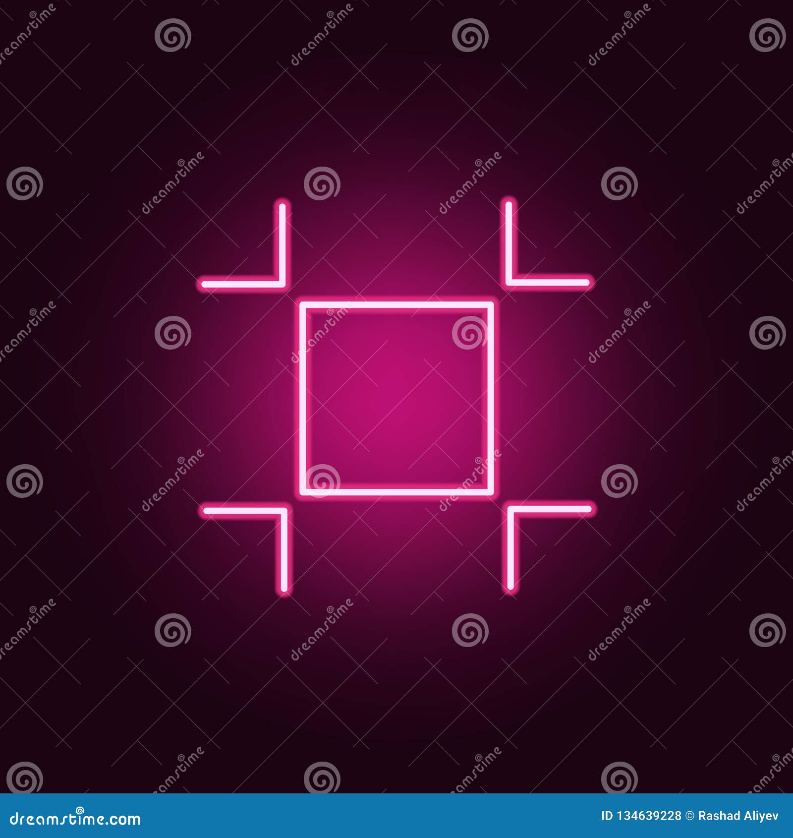 Centering Sign Icon. Elements of Web in Neon Style Icons Stock ...