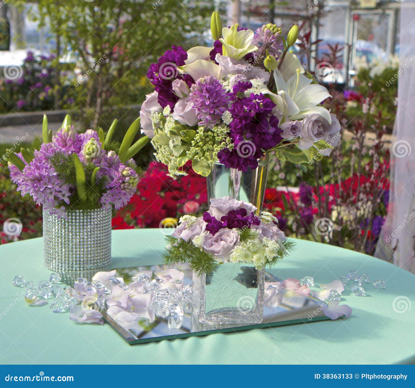 Centerpieces in Purple stock image. Image of vase, centerpieces - 38363133