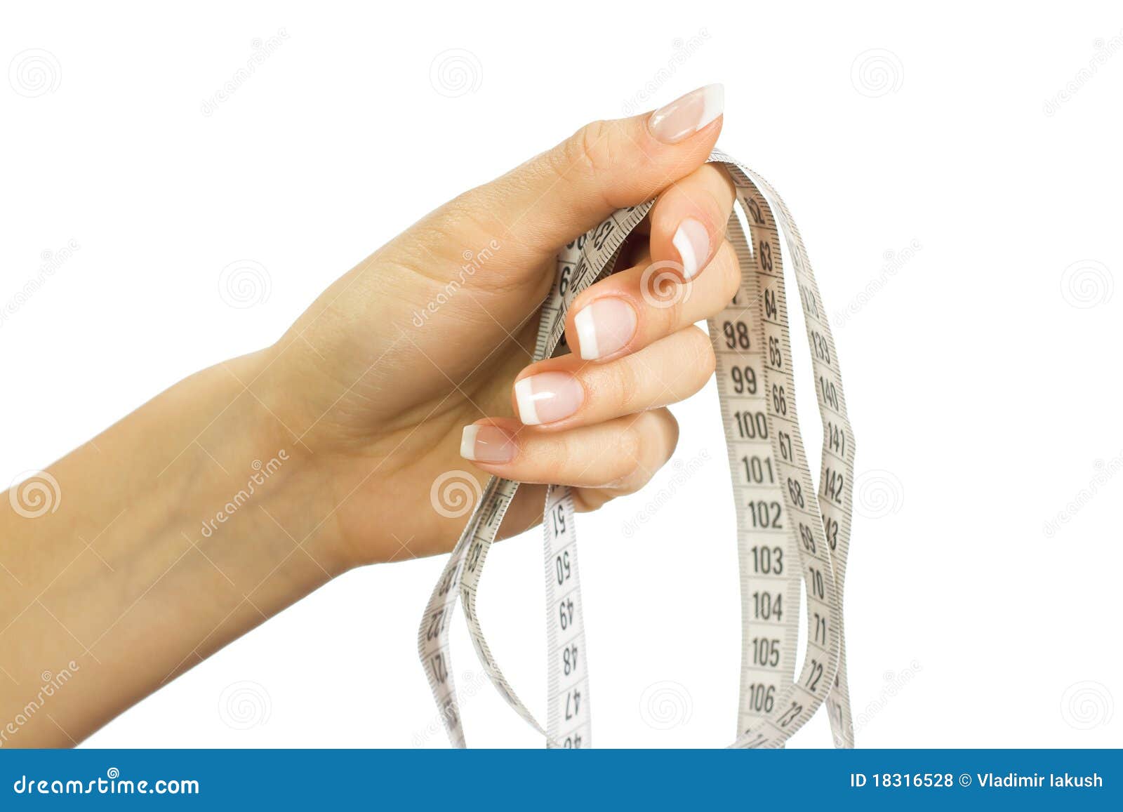 Centimeter in a Female Hand Stock Photo - Image of tool, beauty: 18316528