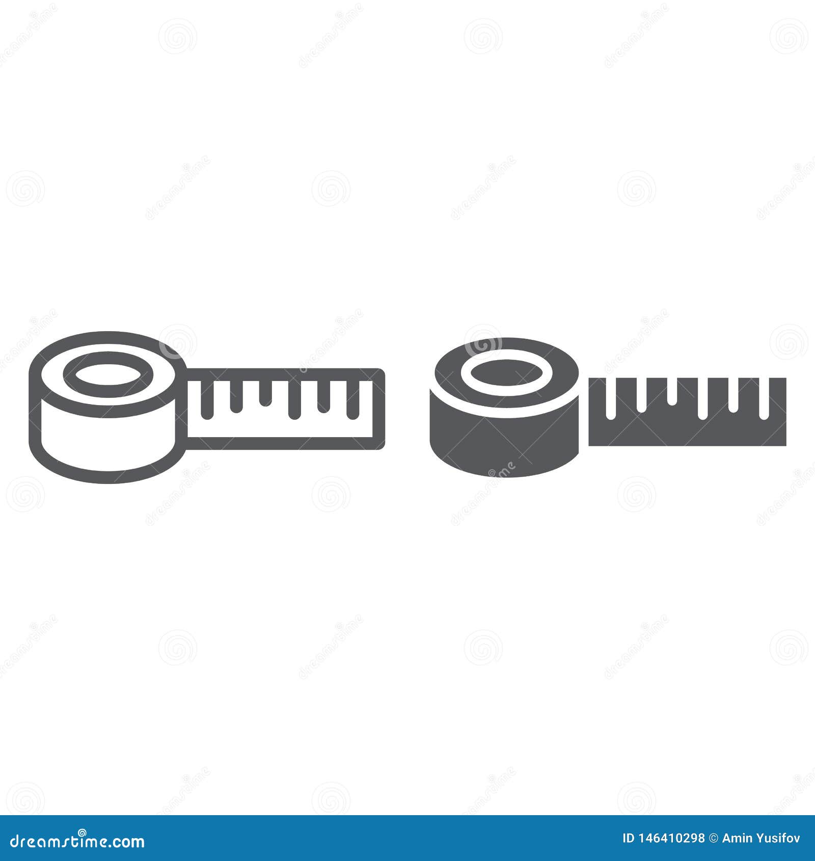 Centimeter Line and Glyph Icon, Ruler and Meter, Measuring Tape Sign ...