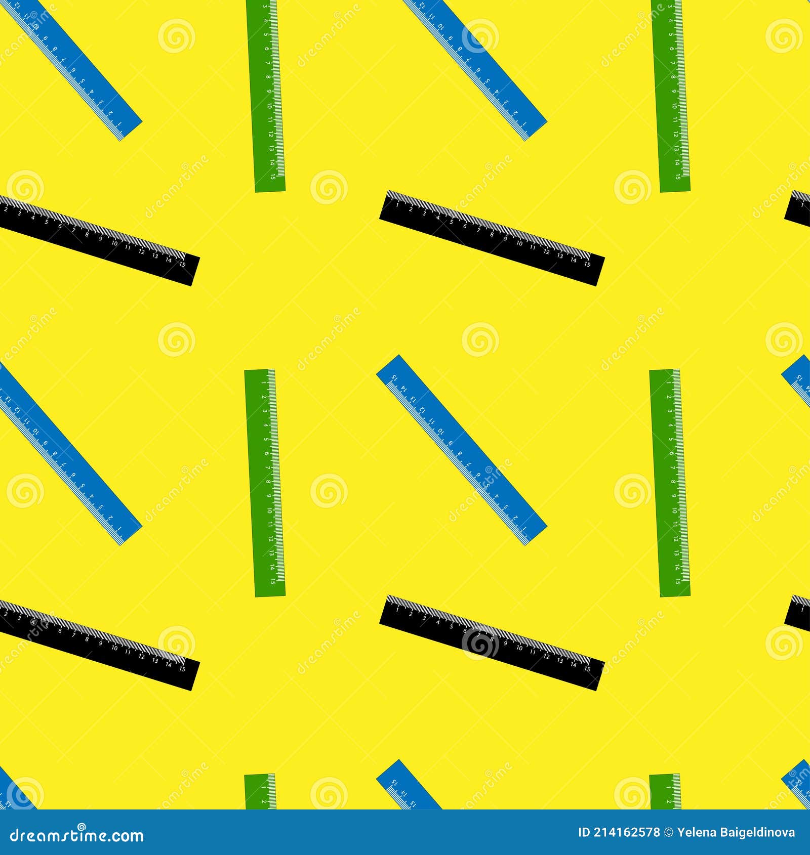 Centimeter Rulers in Different Colors on a Yellow Background Stock ...