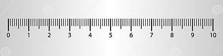 10 Centimeters Ruler Measurement Tool with Numbers Scale. Vector Cm ...