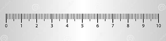 10 Centimeters Ruler Measurement Tool with Numbers Scale. Vector Cm ...