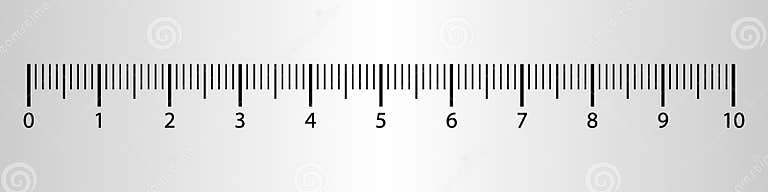 10 Centimeters Ruler Measurement Tool with Numbers Scale. Vector Cm ...