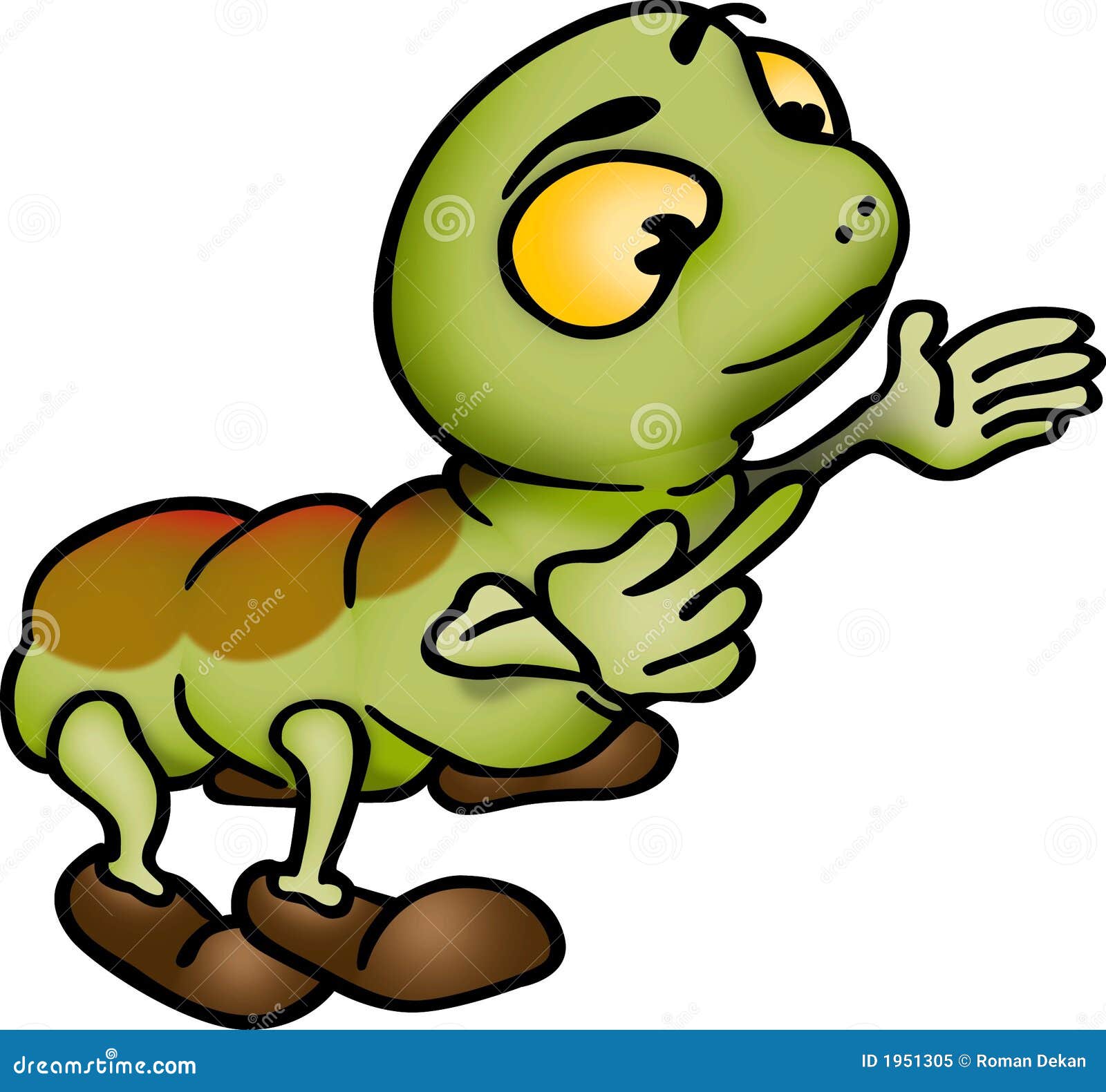 Detailed Millipede Cartoon Character With Flat Design And Line Art ...