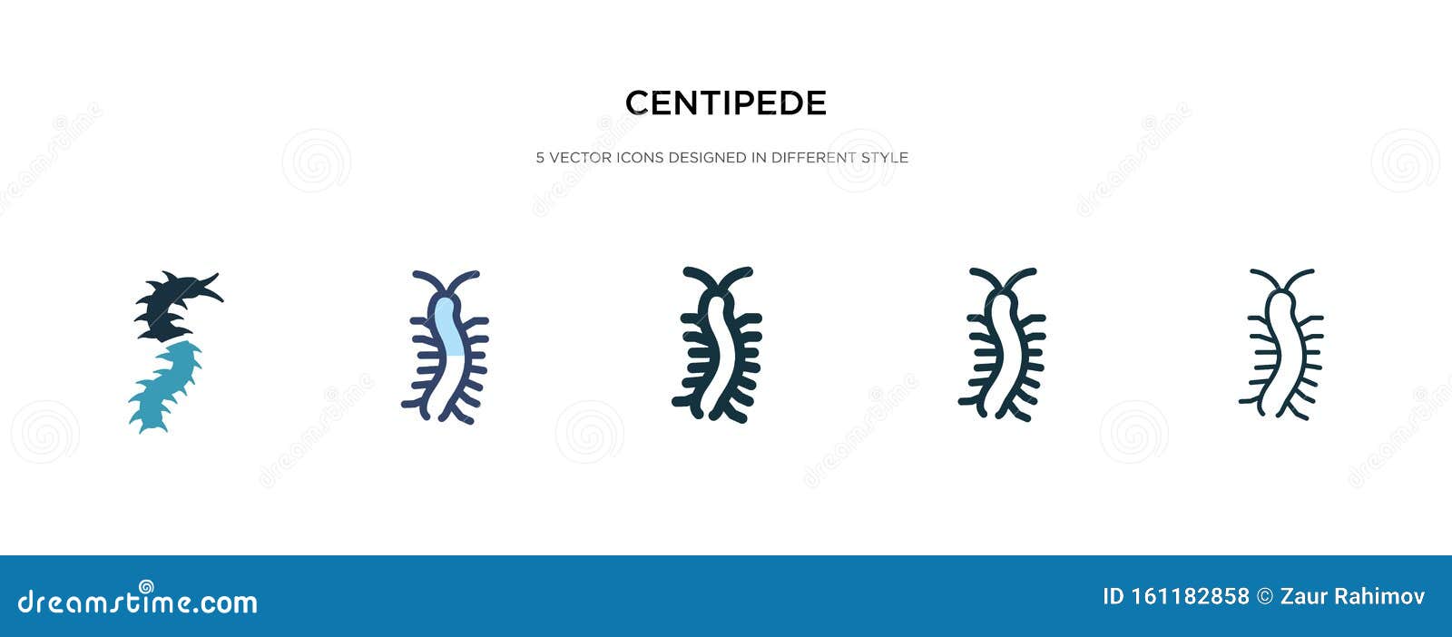 Centipede Icon in Different Style Vector Illustration. Two Colored and ...
