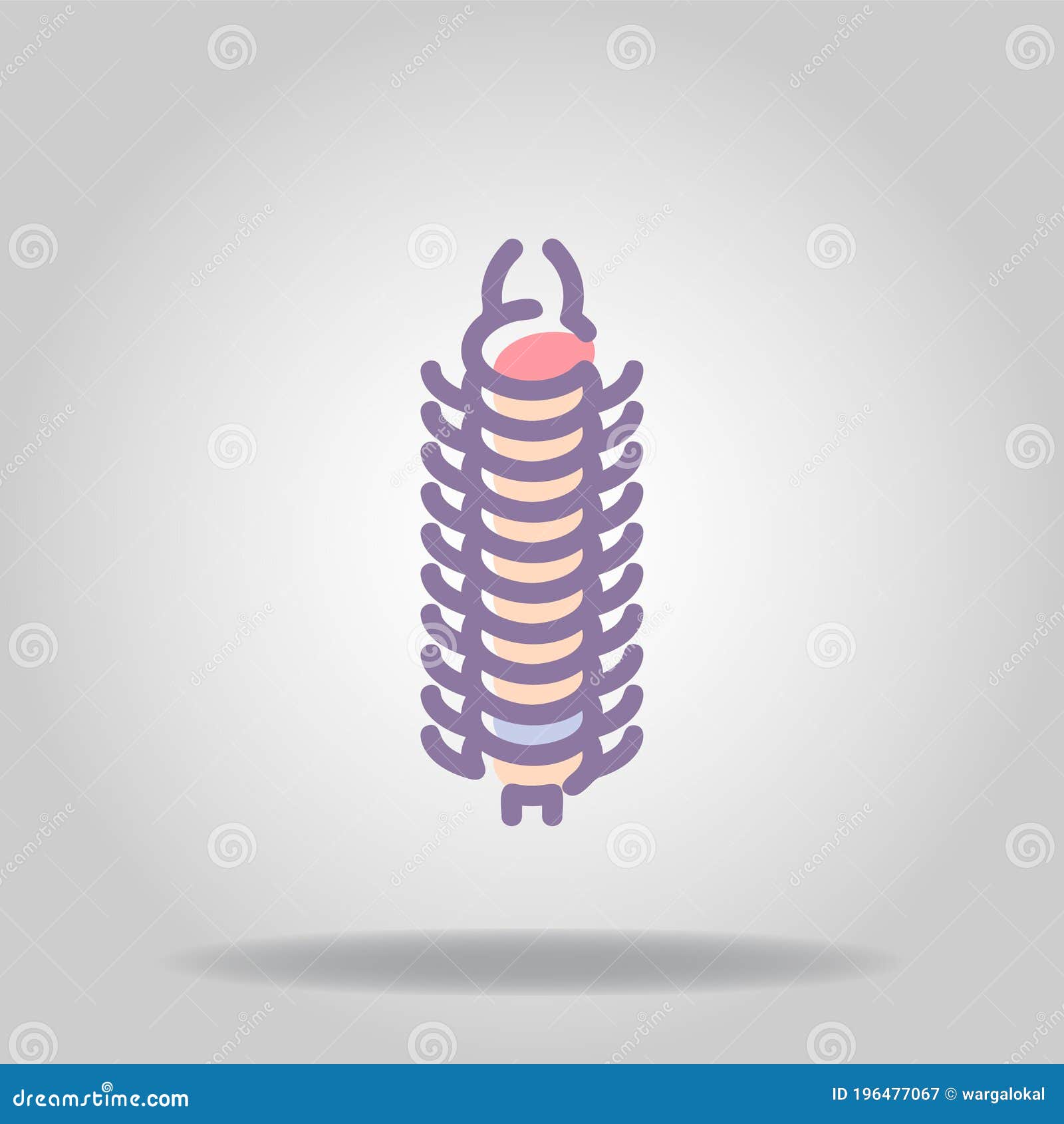 Centipede Icon or Logo in Pastel Color Stock Vector - Illustration of ...