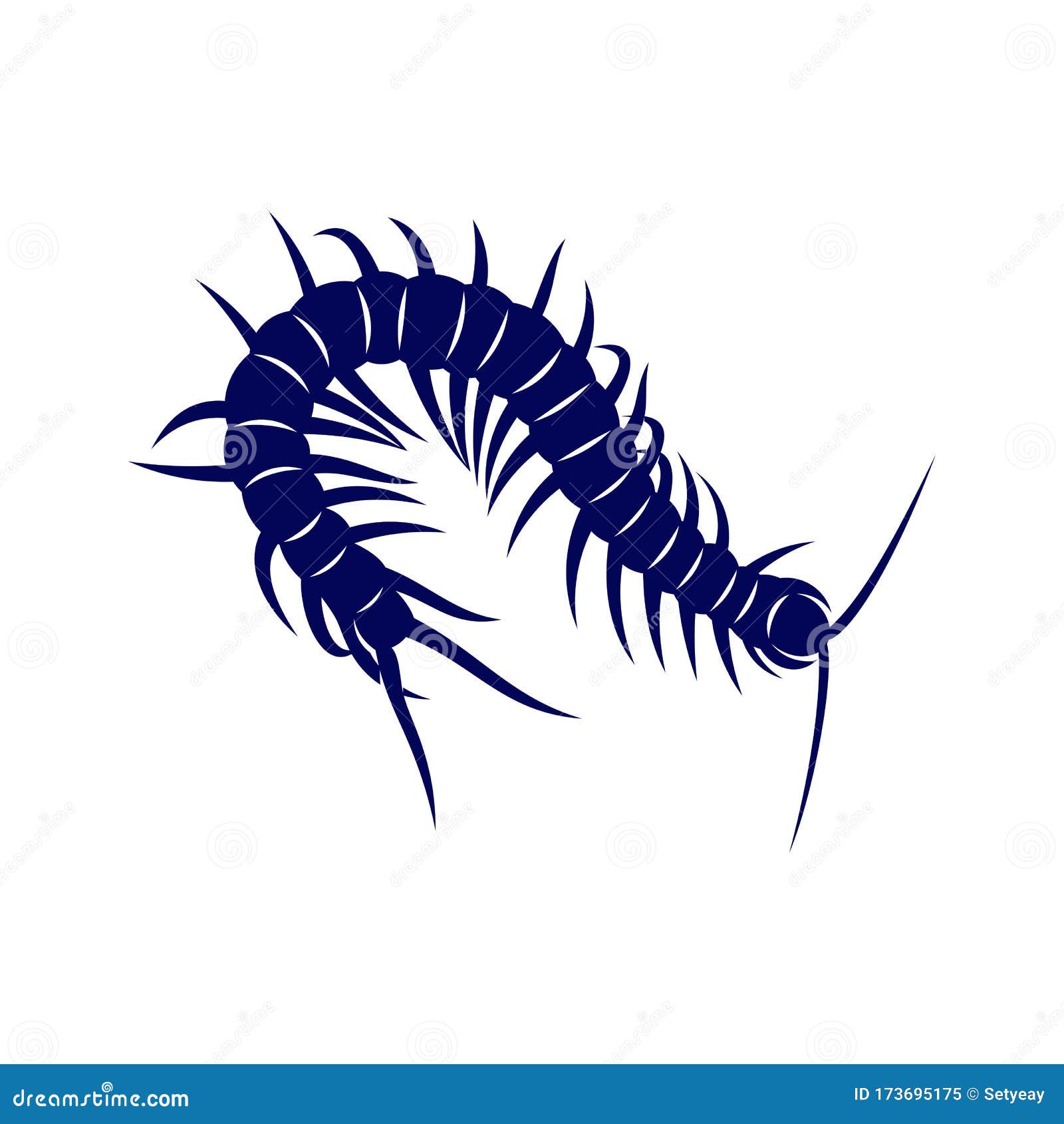 Centipede Logo Vector Design Template, Silhouette Centipede Logo Animal ...