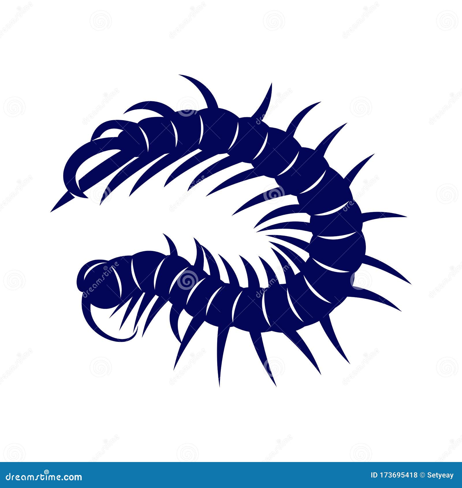 Centipede Logo Vector Design Template, Silhouette Centipede Logo Animal ...