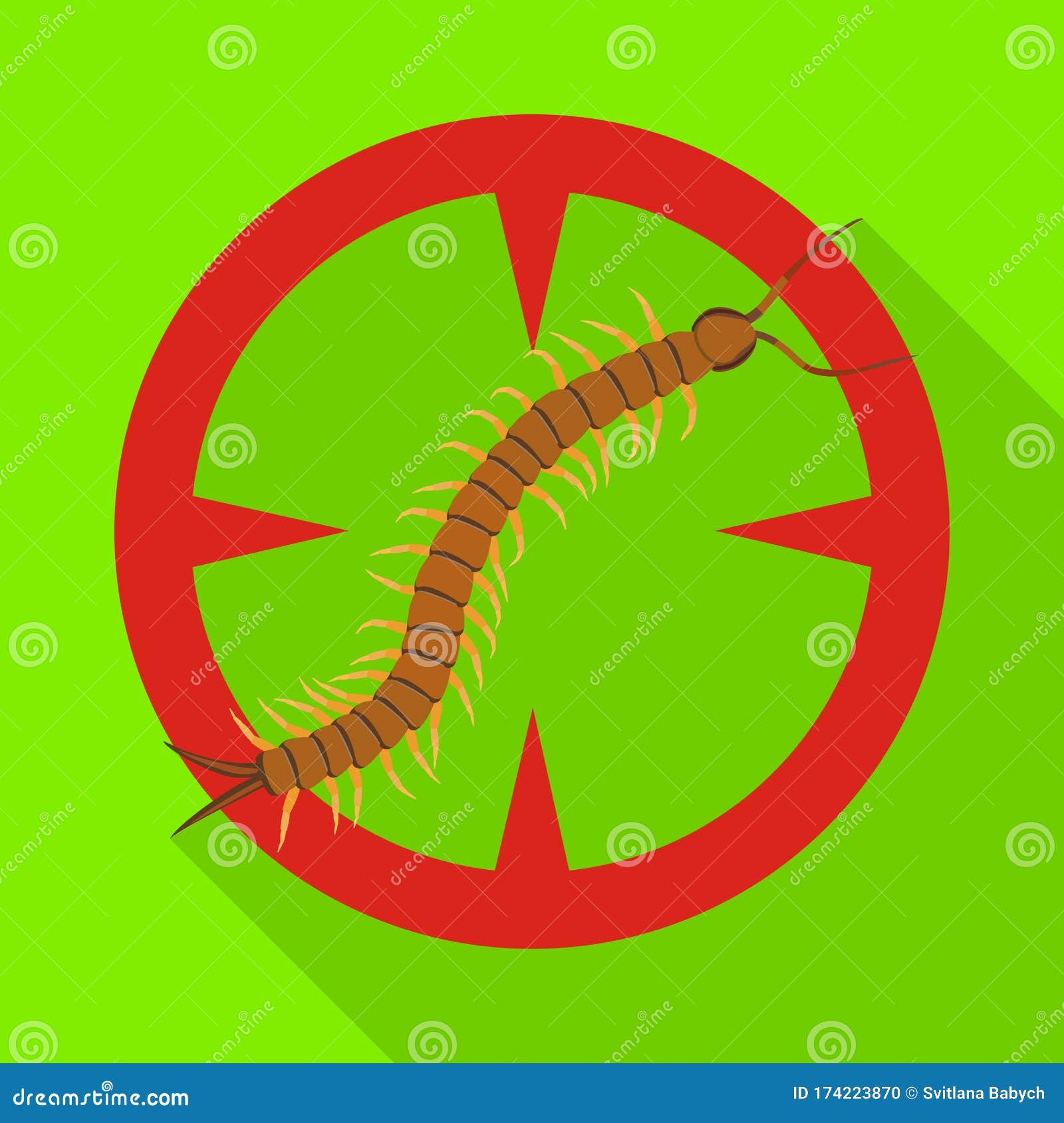 Centipede Vector Icon.Flat Vector Icon Isolated on White Background ...