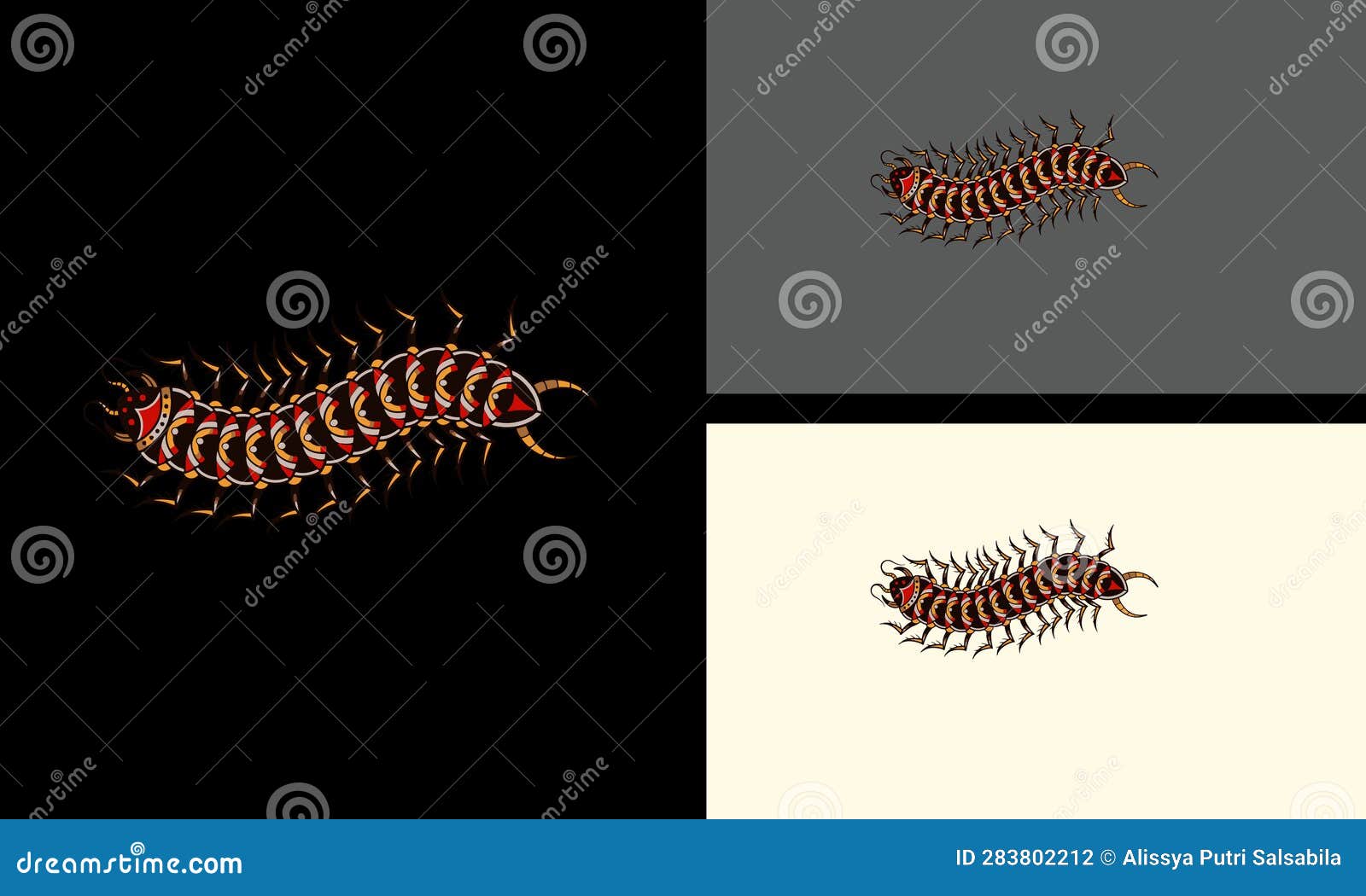 Centipede Vector Illustration Mascot Design Stock Vector - Illustration ...