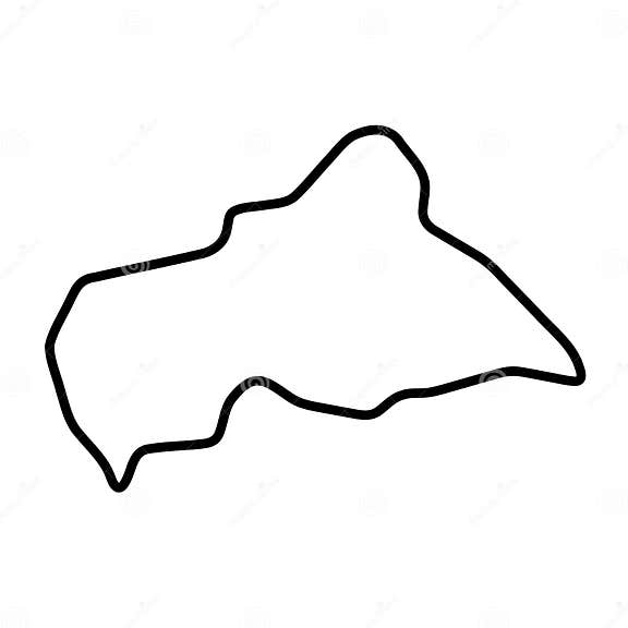 Central African Republic Simplified Vector Outline Map Stock Vector