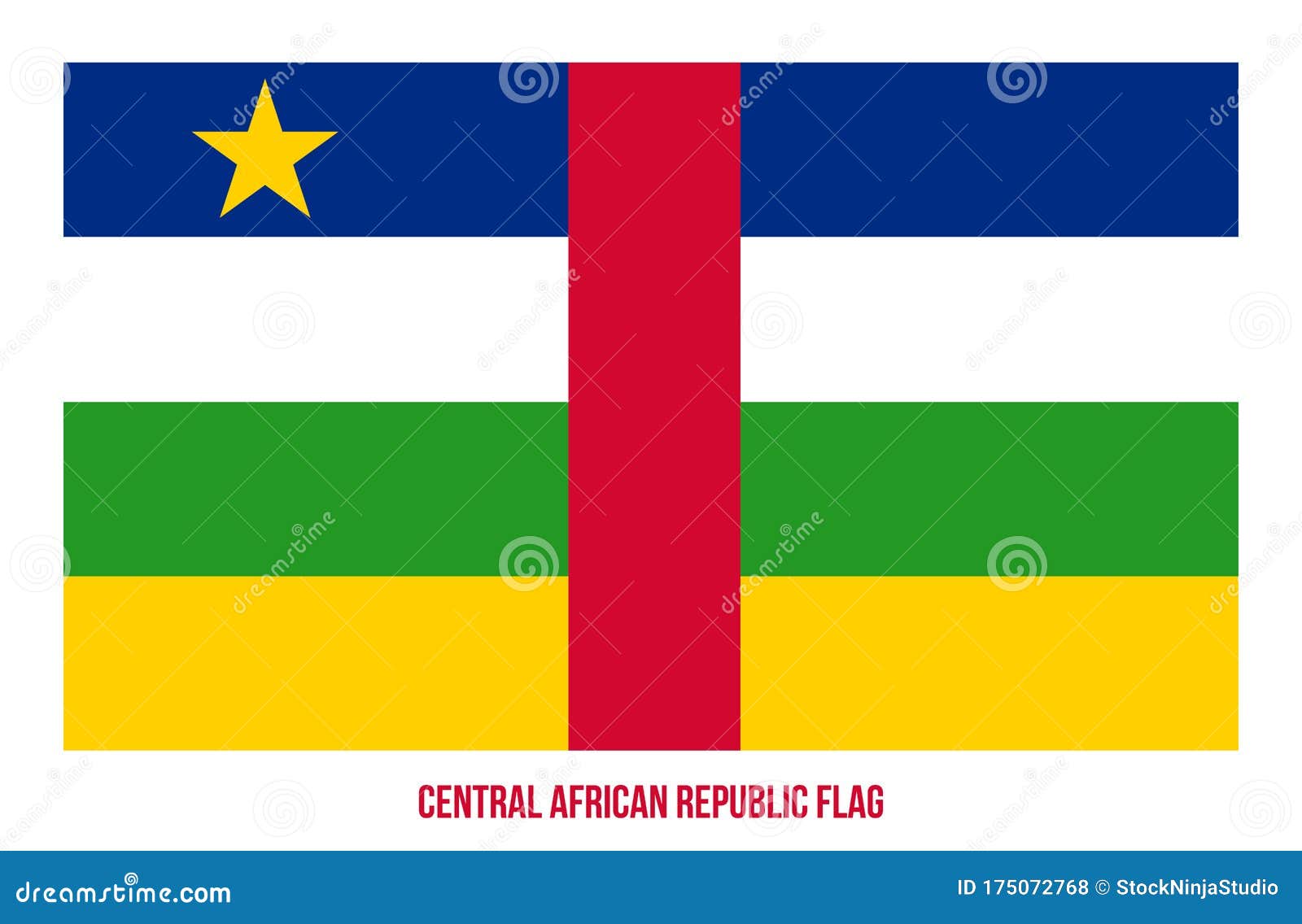Central African Republic Flag Vector Illustration On White Background