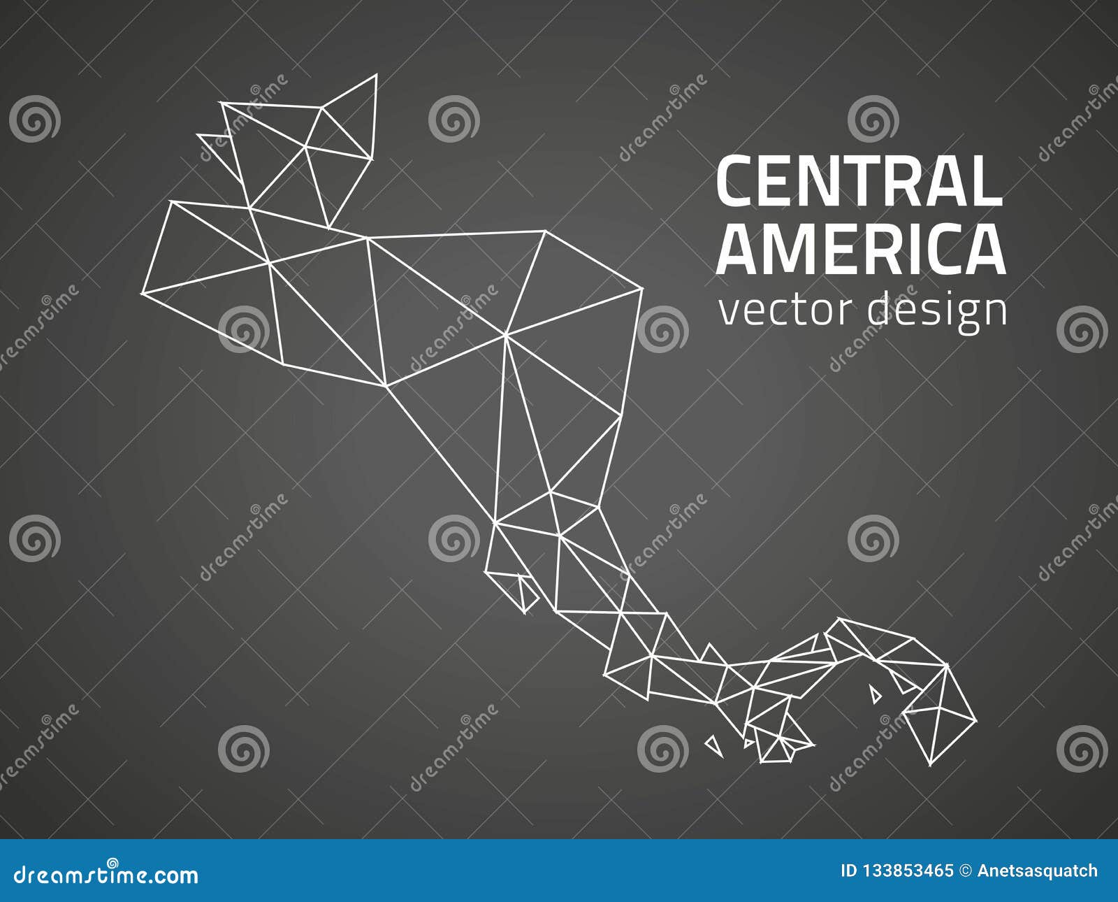 Central America Vector Black Triangle Perspective Mosaic Outline Map ...