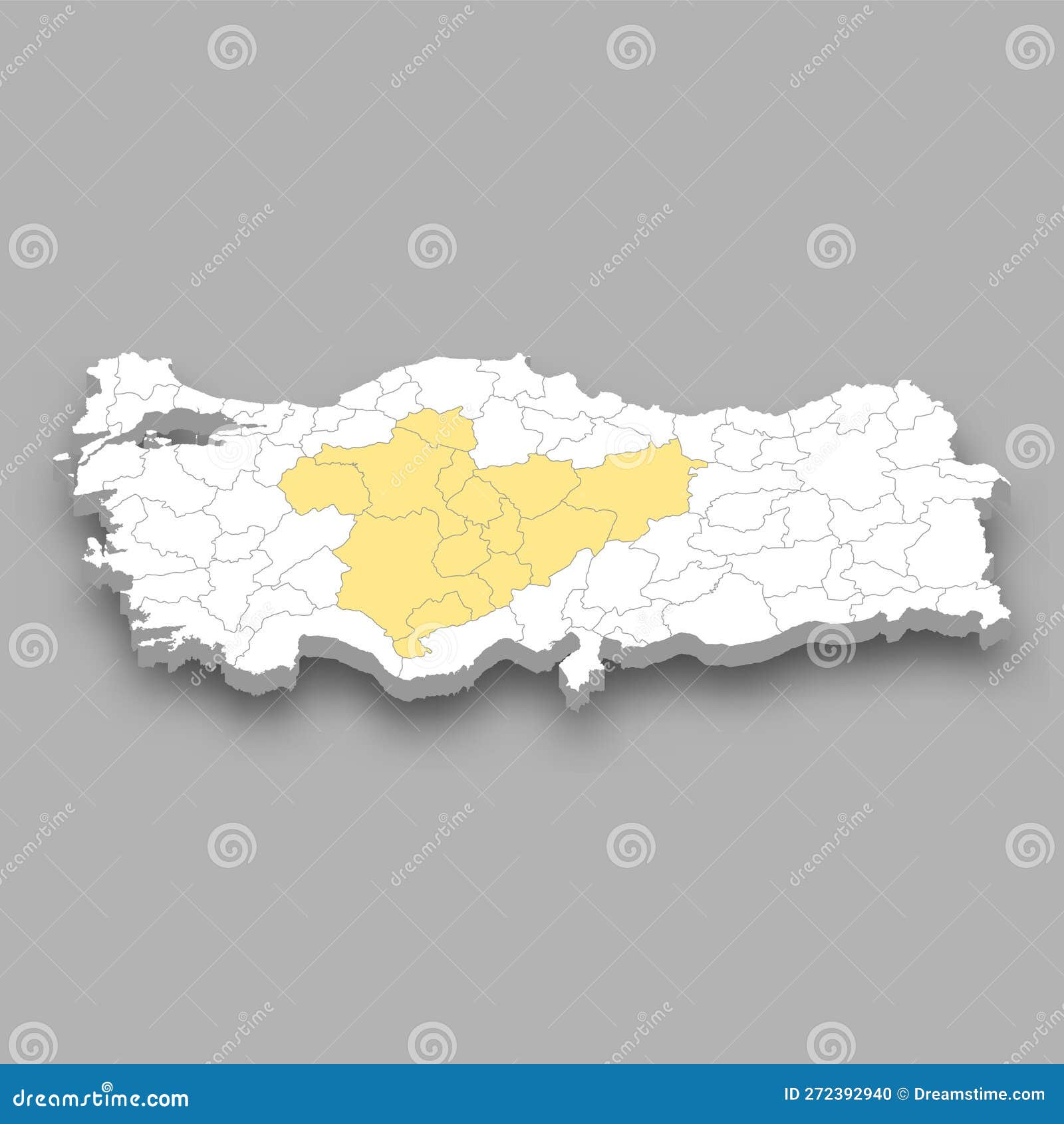 Central Anatolia Region Location within Turkey Map Stock Illustration ...