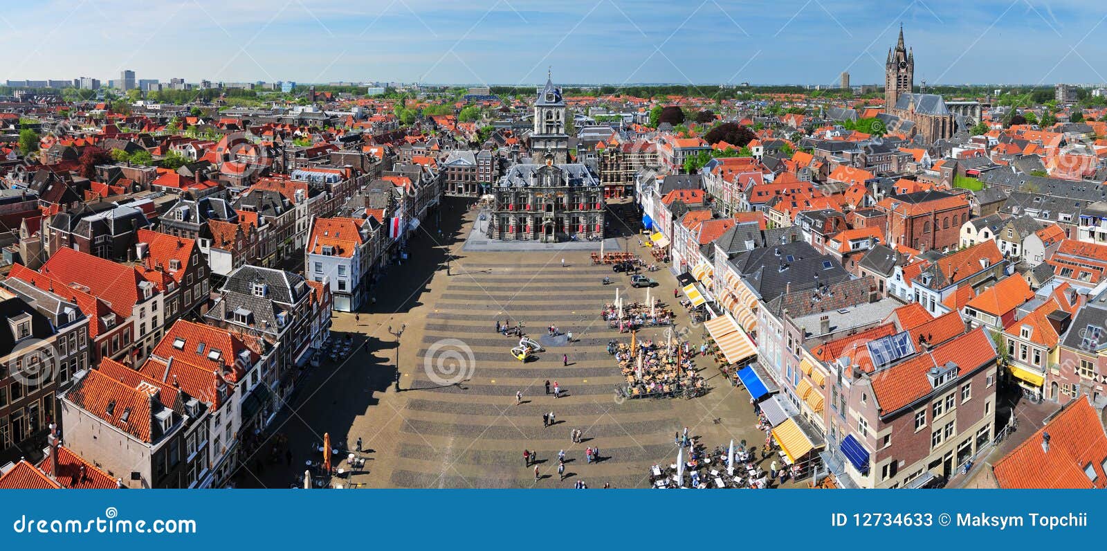Central area of Delft stock image. Image of houses, town - 12734633