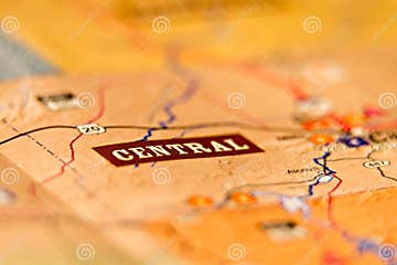 Central Area Map Words on Map Stock Image - Image of location, place ...