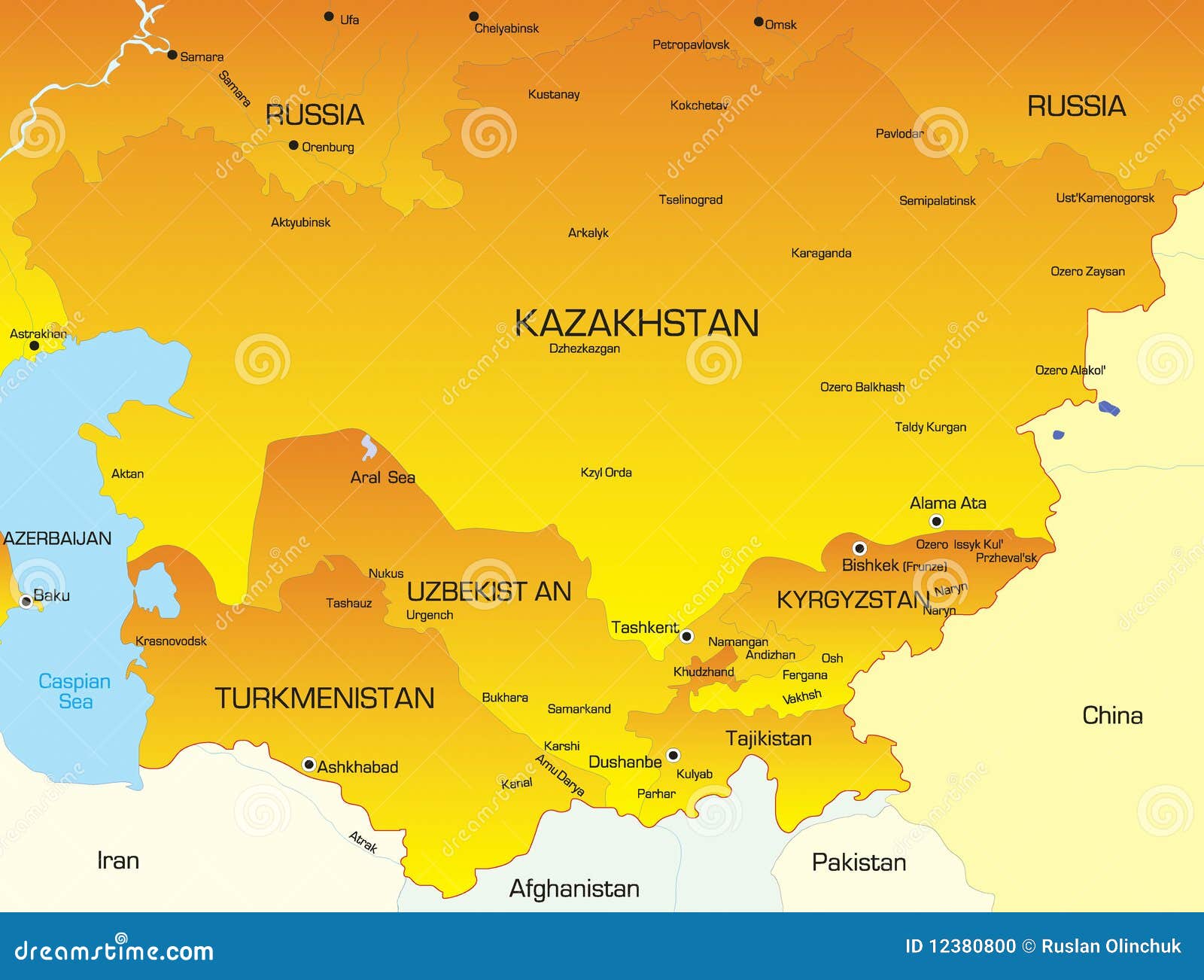 Central Asia stock illustration. Illustration of azerbaijan - 12380800