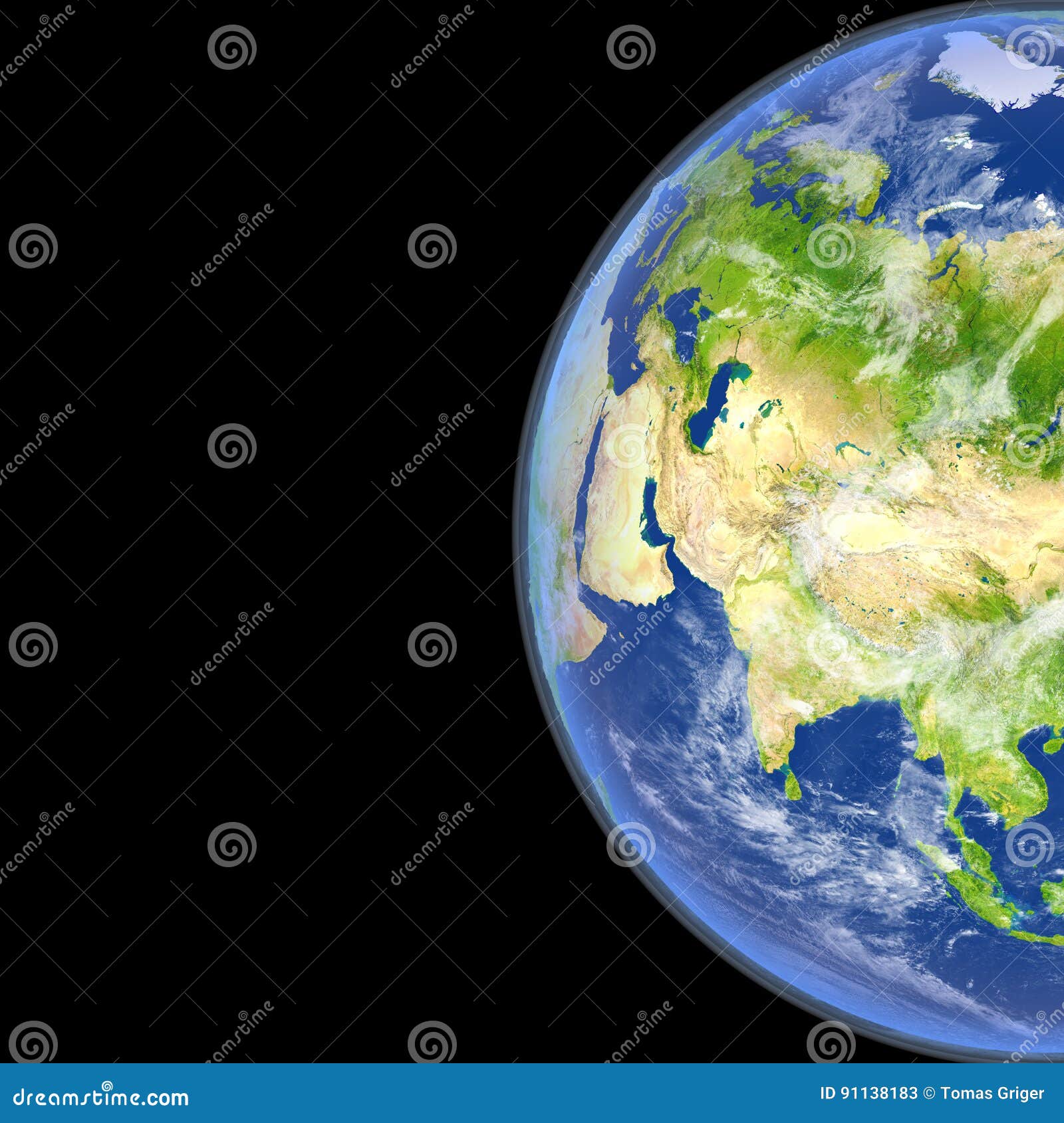 Central Asia from space stock illustration. Illustration of space ...