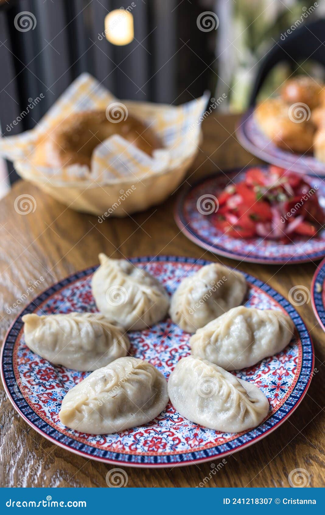 Central Asian Steamed Meat Dumplings Manti Stock Image - Image of ...