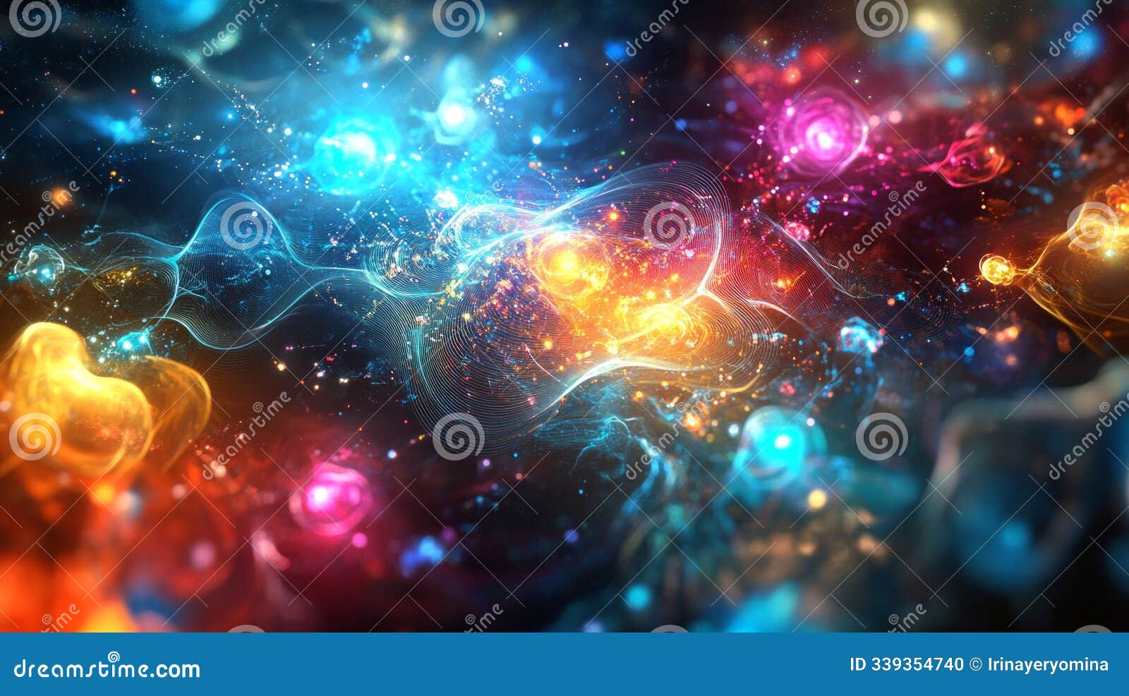 Core Atom Surrounded by Colorful Electron Probability Clouds ...