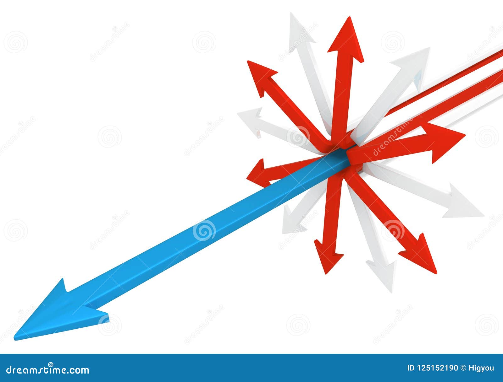 Central Azul De La Flecha Directa Stock de ilustración - Ilustración de ...