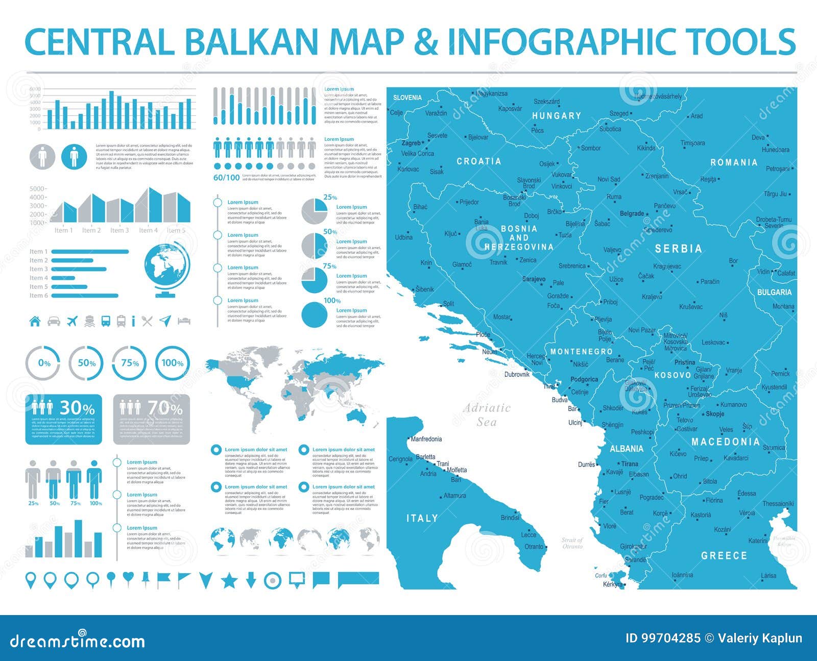 Central Balkan Map - Vector Illustration Royalty-Free Stock Photo ...