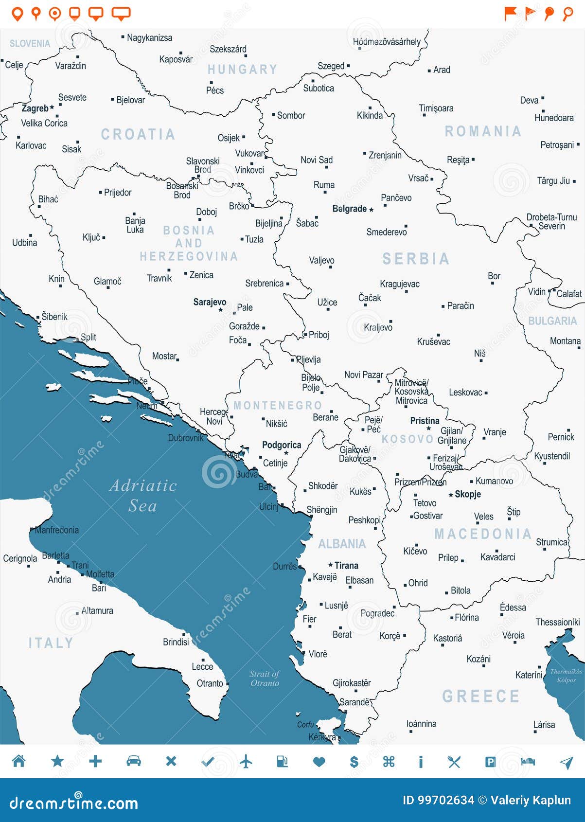 Central Balkan Map - Vector Illustration Stock Illustration ...