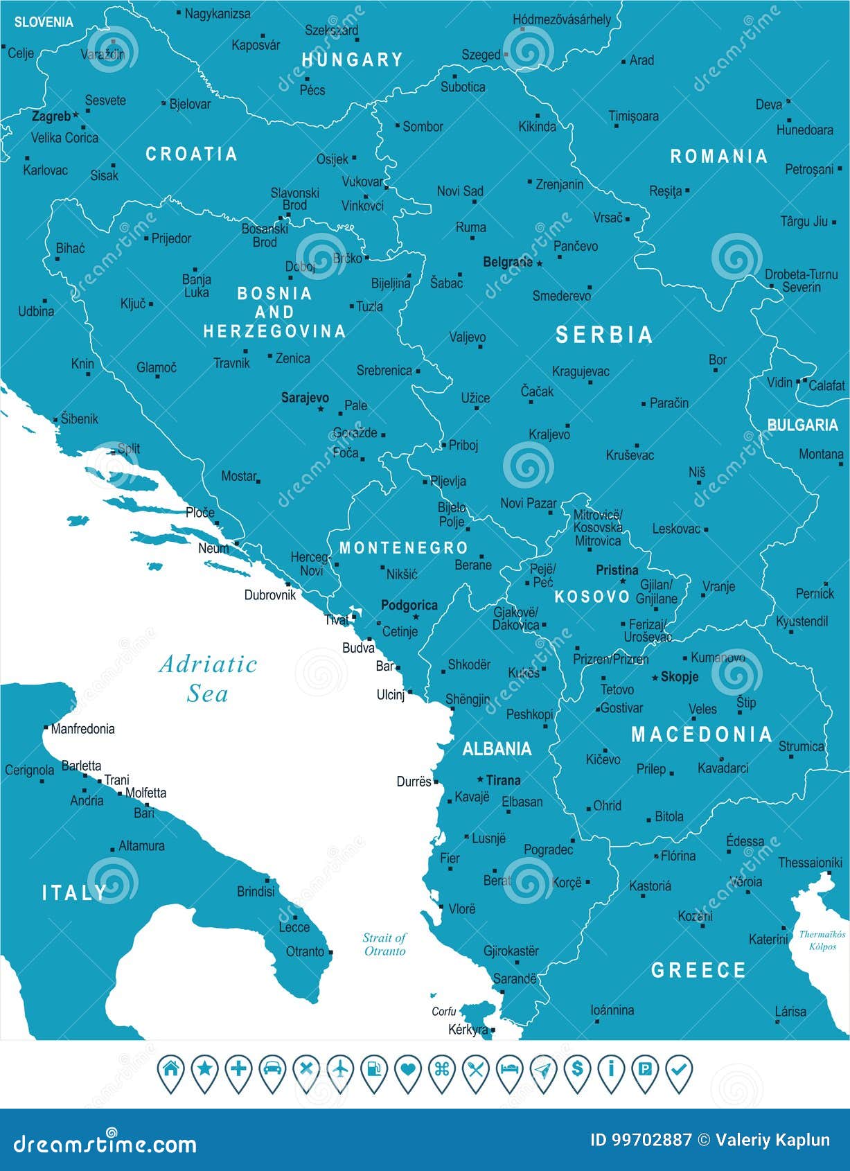 Central Balkan Map - Vector Illustration Stock Illustration ...
