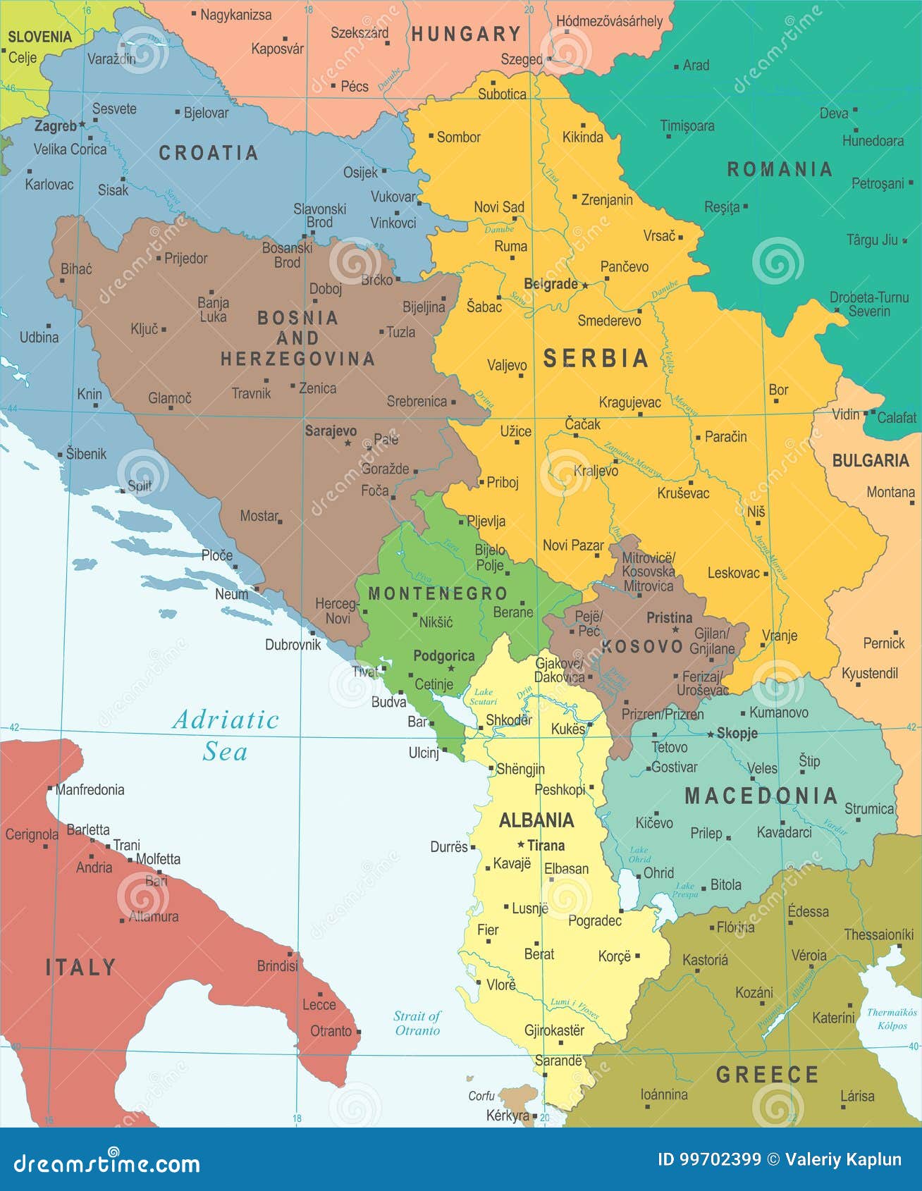 Central Balkan Map - Vector Illustration Stock Illustration ...