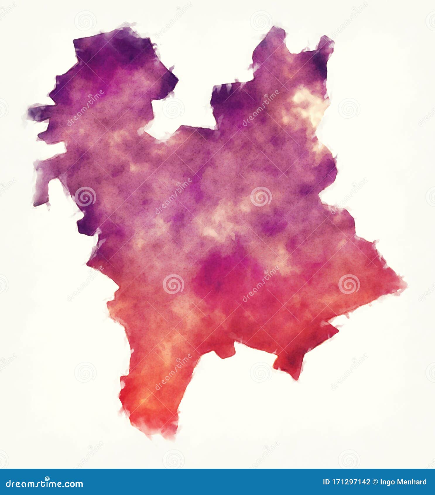 Central Banat District Watercolor Map of Serbia Stock Illustration ...