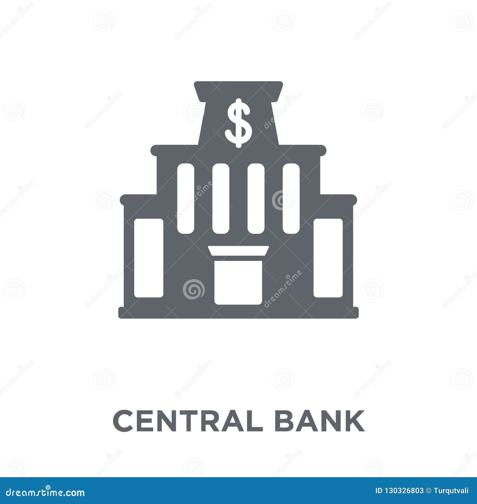 Central Bank Icon from Central Bank Collection. Stock Vector ...