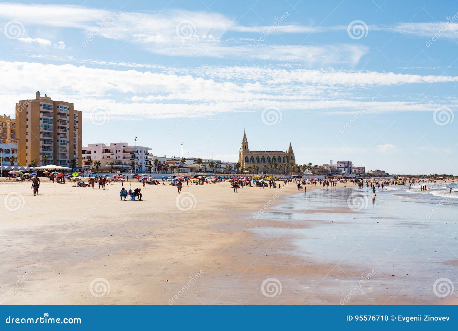 Central Beach in Chipiona on a Summer Day Editorial Image - Image of ...