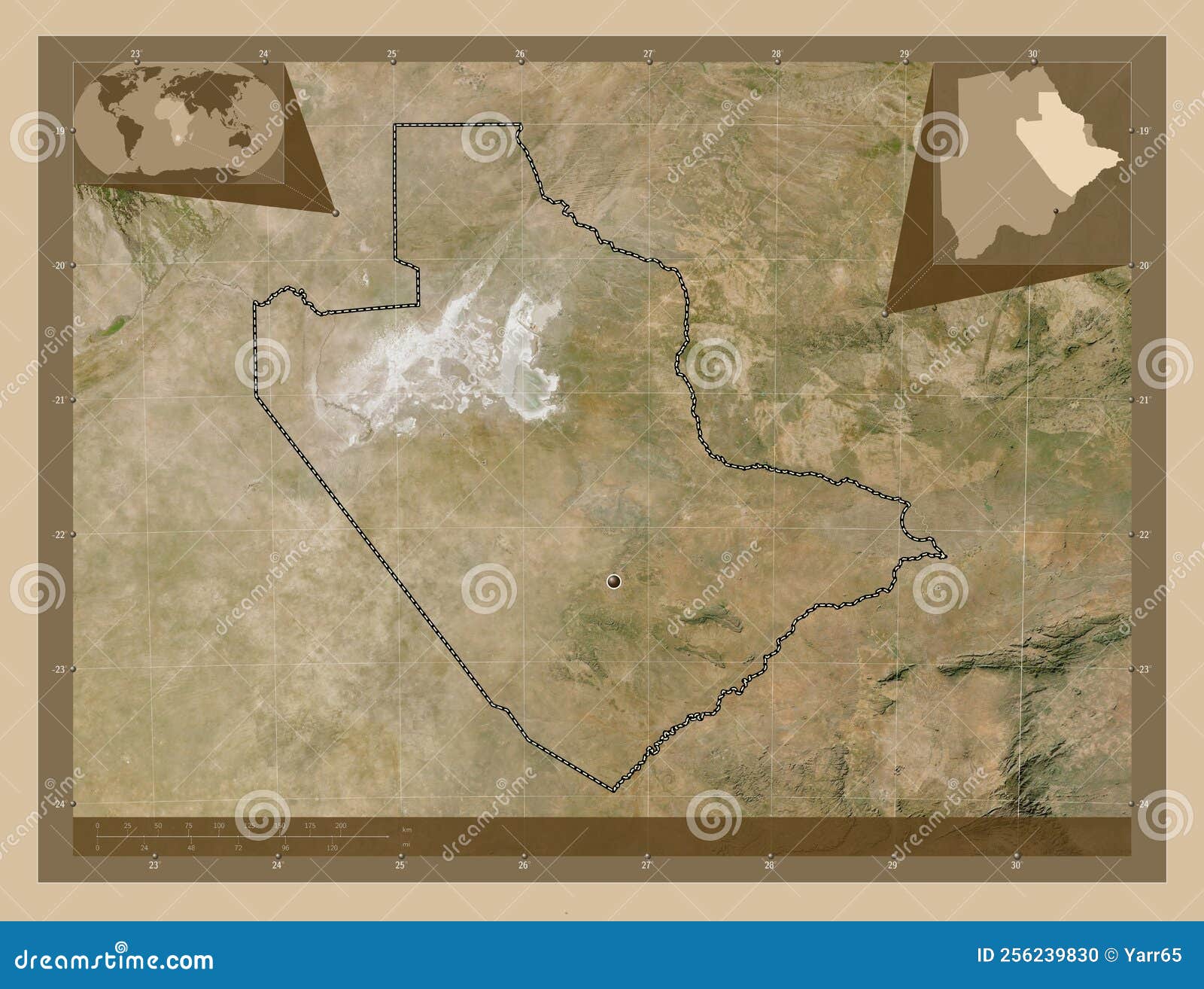 Central, Botswana. Low-res Satellite. Capital Stock Illustration ...