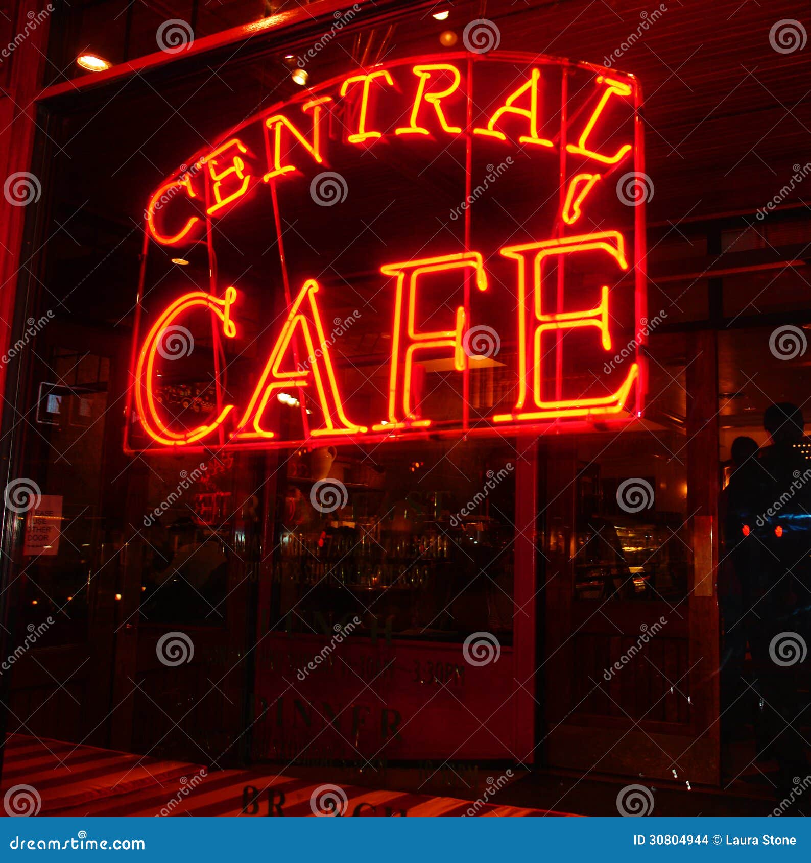 Central Cafe Sign stock photo. Image of sidewalk, central - 30804944