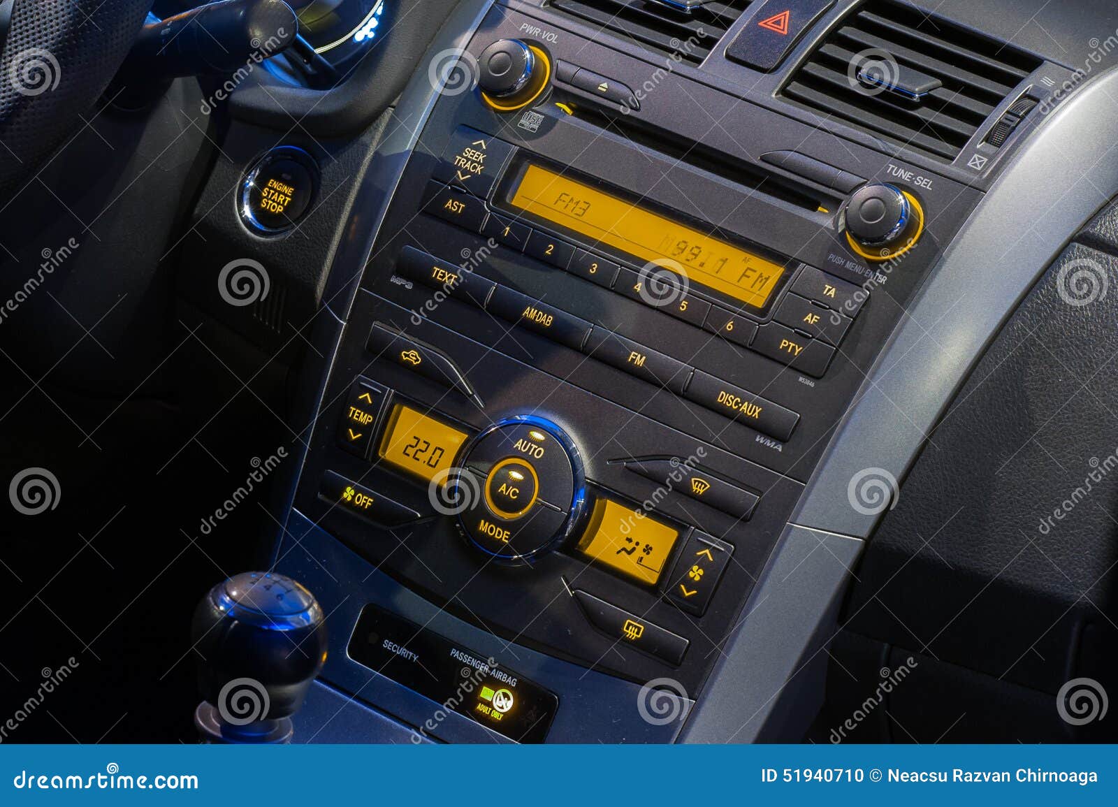 Central Car Console stock photo. Image of controller - 51940710