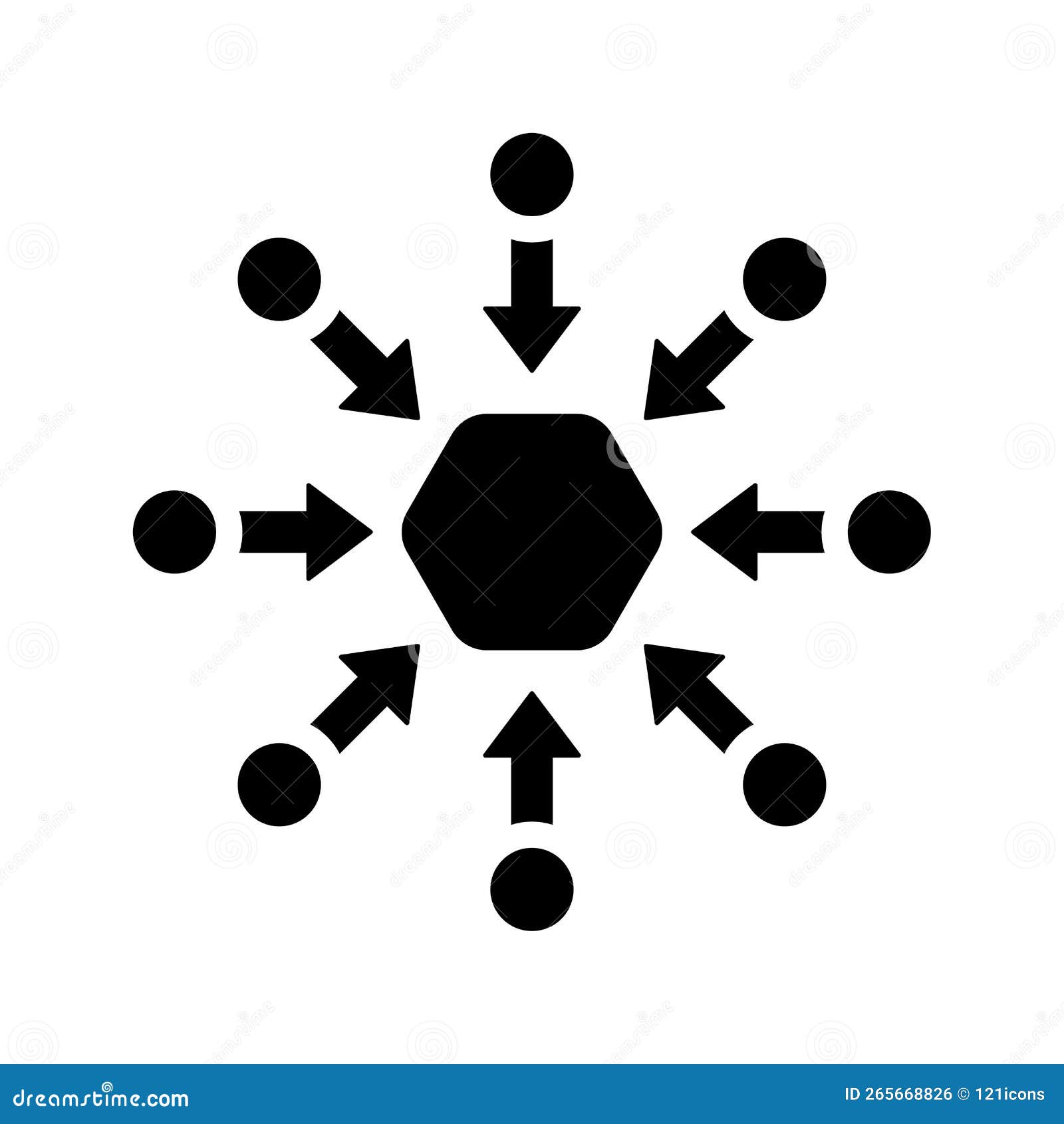 Central, Centrality, Connect Icon. Black Vector Graphics Stock ...