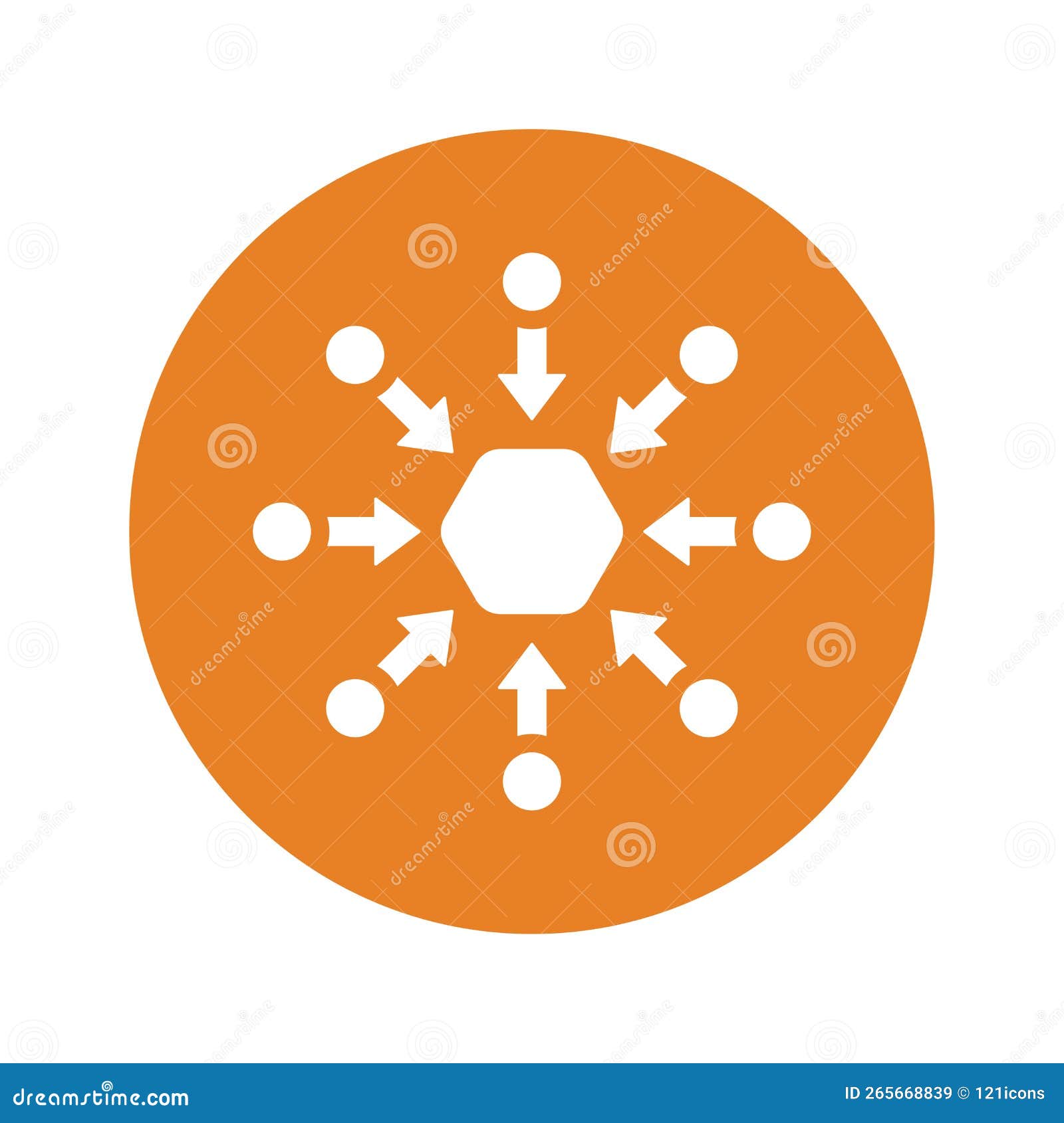 Central, Centrality, Connect Icon. Orange Color Vector EPS Stock Vector ...