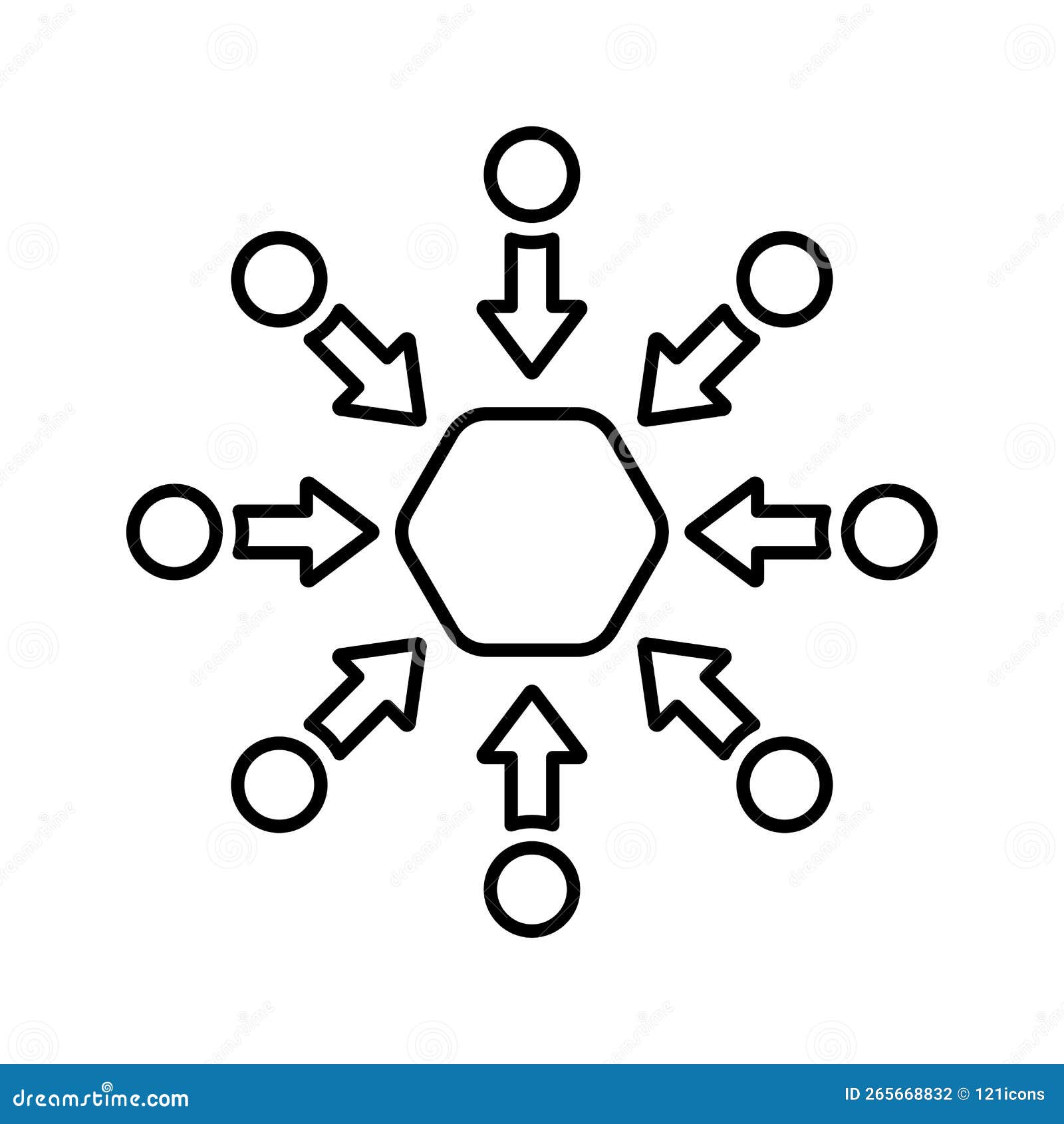 Central, Centrality, Connect Line Icon. Outline Vector Stock ...