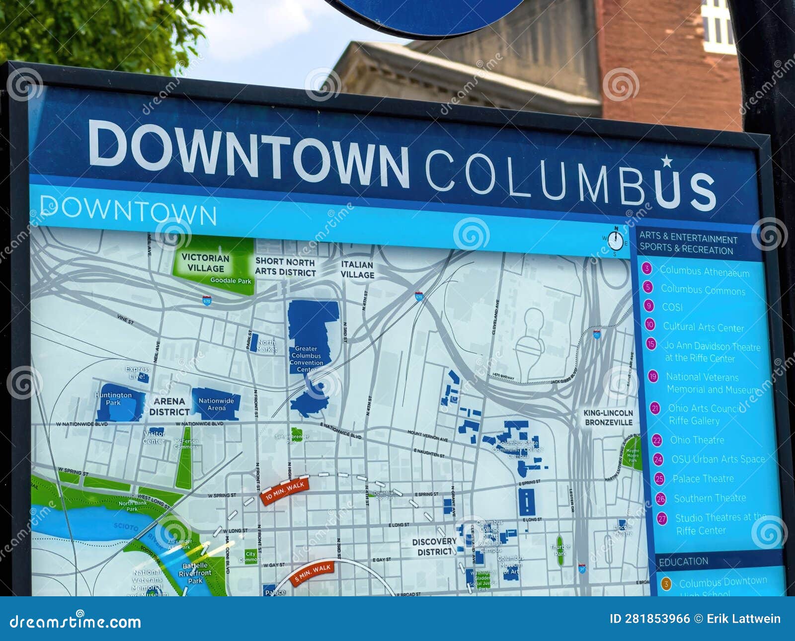 Central Columbus Map Columbus Estados Unidos Junho 2023 Foto Editorial ...