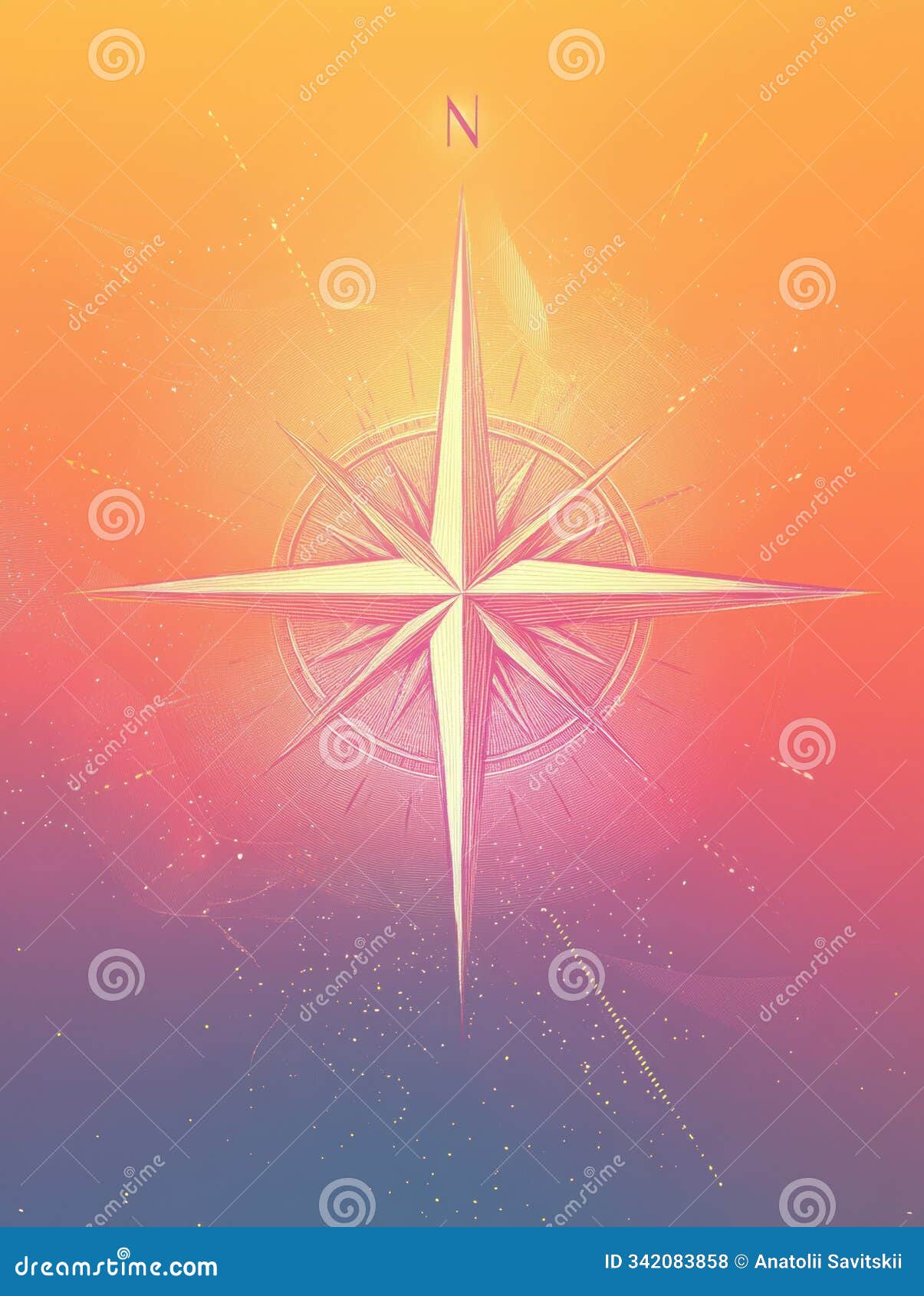 A Central Compass Rose Design Features Sharp, Clean Lines Set Against a ...