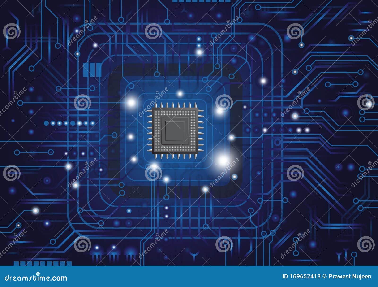 Central Computer Processors CPU Concept. Stock Vector - Illustration of ...