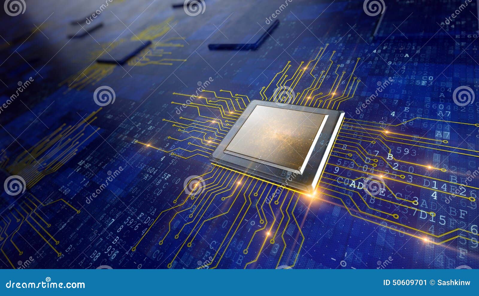 Central Computer Processors CPU And GPU Concept. Motherboard Digital ...