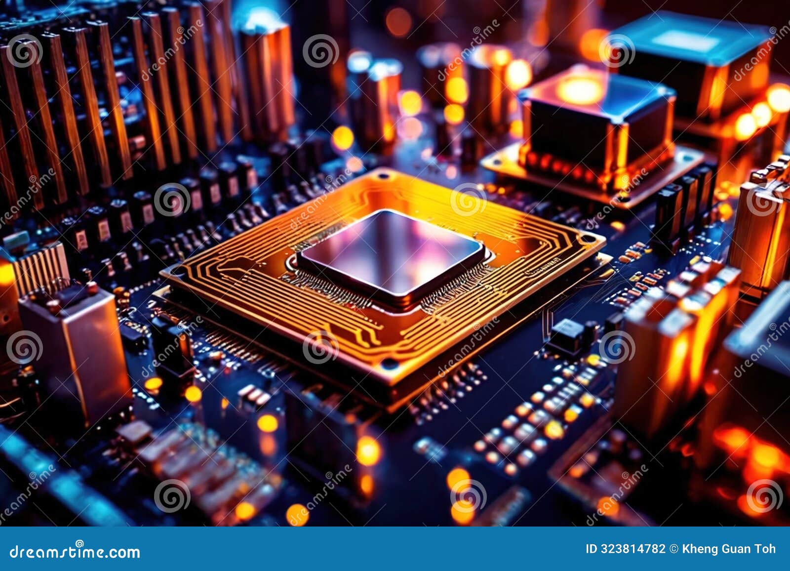 Central Computer Processors CPU Concept. Motherboard Digital Chip Stock ...