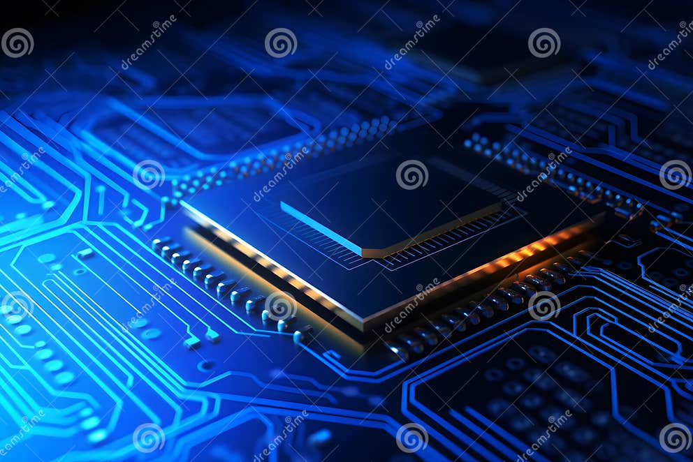 Central Computer Processors CPU Concept. Motherboard Digital Chip ...