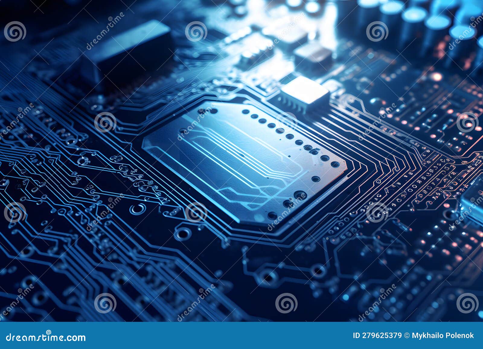 Central Computer Processors CPU Concept. Motherboard Digital Chip ...