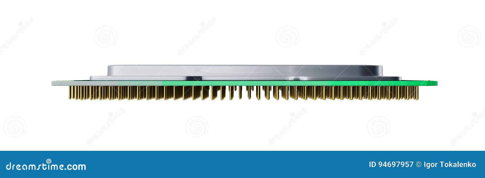 Central Computer Processors CPU High Resolution 3d Render on White ...