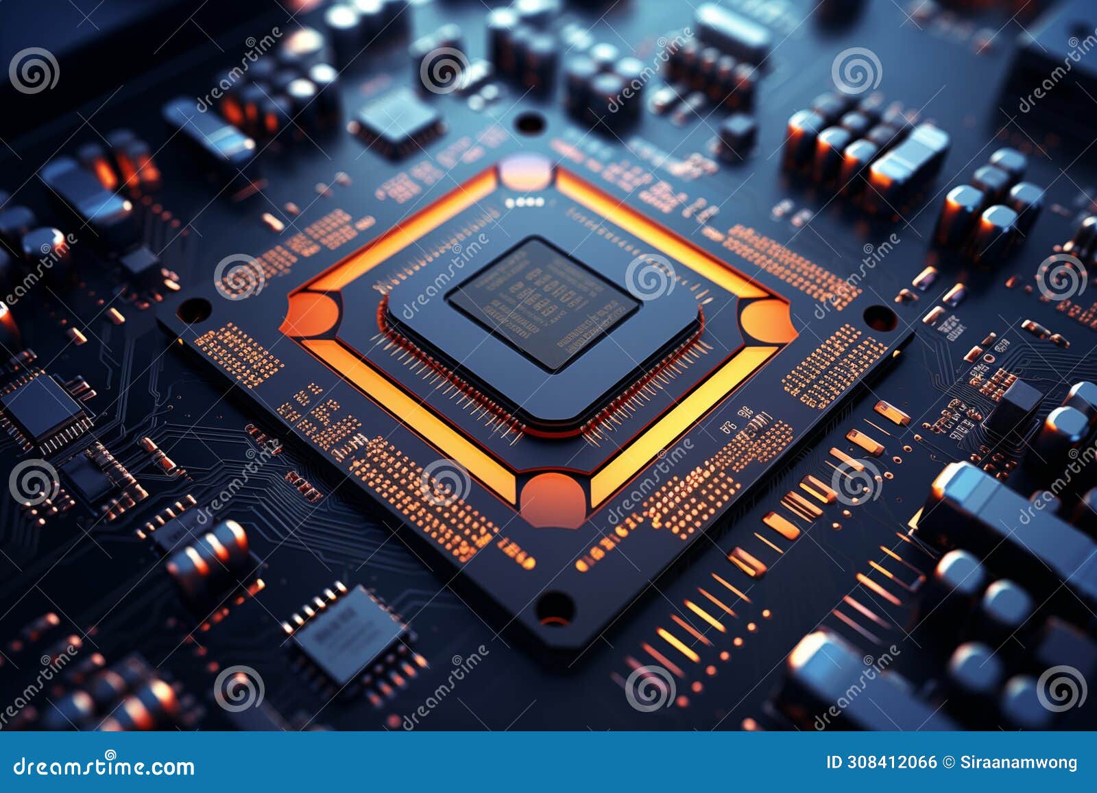 Central Computer Processors CPU. Motherboard Digital Chip. by ...