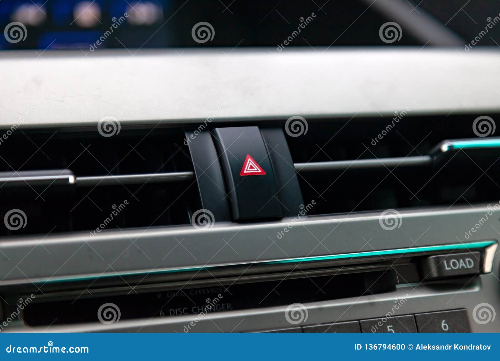 The Central Control Console on the Panel Inside the Car Close-up with ...