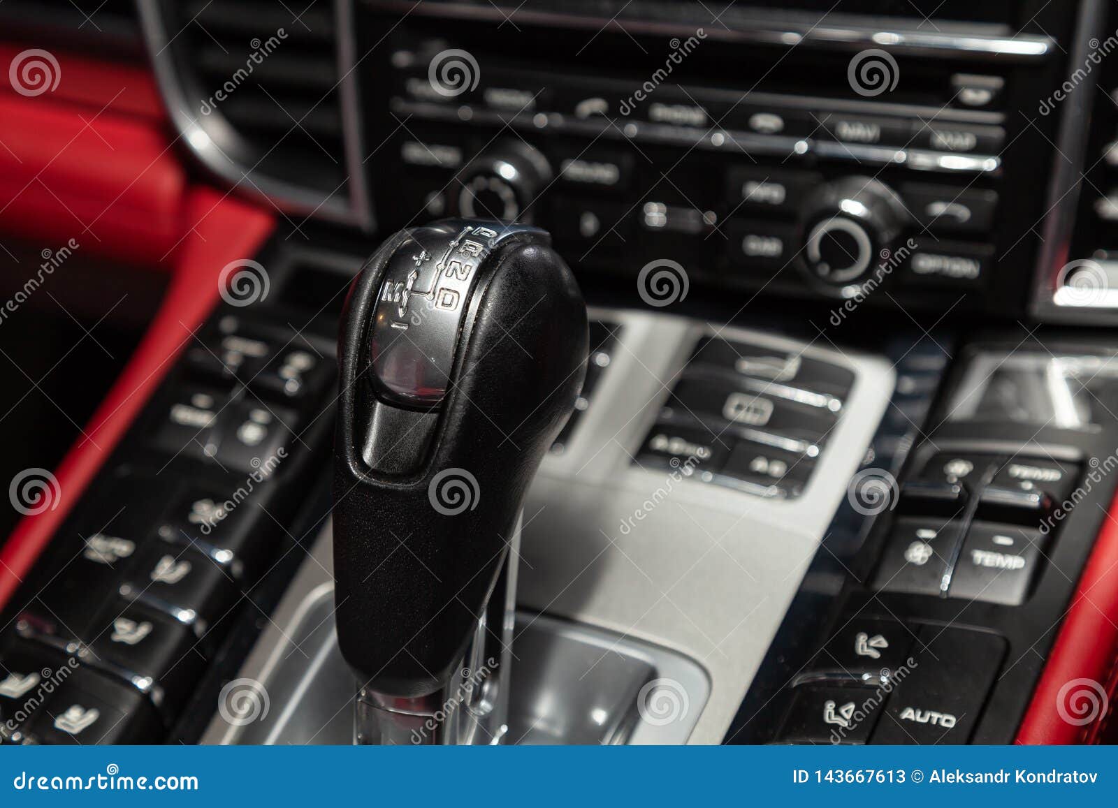 The Central Control Console on the Panel Inside the Car Close-up with ...